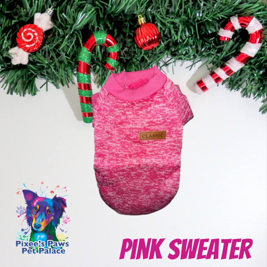 Pink dog sweater - Pixee's Paws Pet Palace - Arlington Texas
